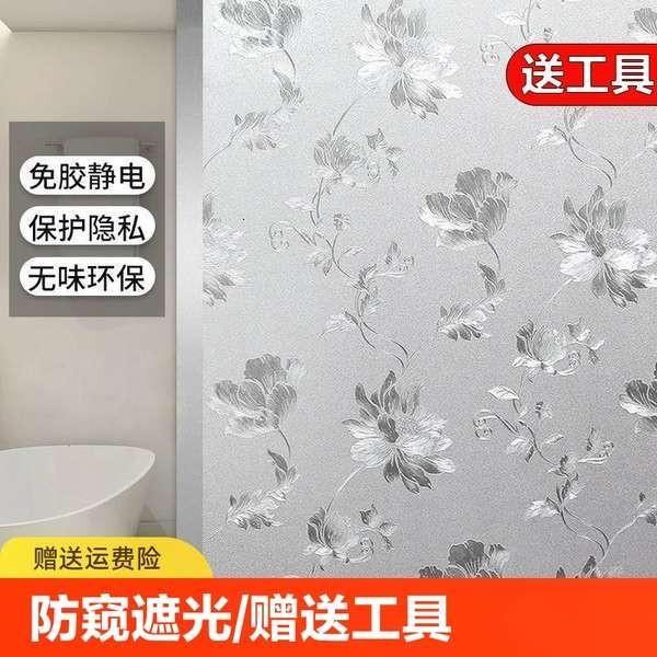Glass stickers, translucent opaque frosted glass films, bathroom anti ...