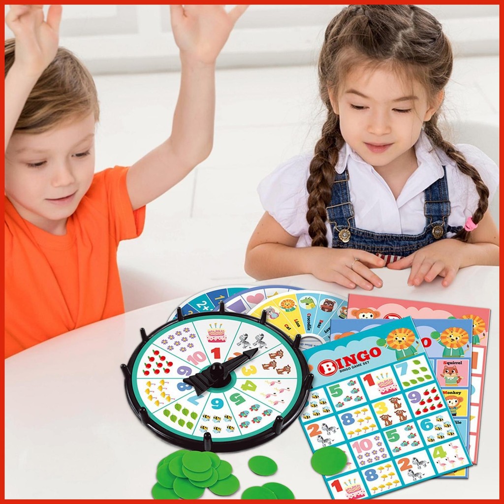 Game Night Family Bingo Bingo Game Set Reusable Counting And Matching ...