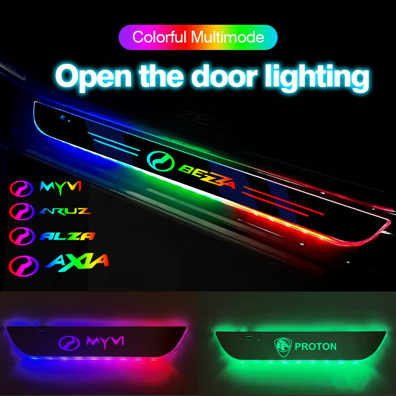 Perodua New LED Welcome Pedal Car Scuff Plate Pedal Door Sill Pathway ...