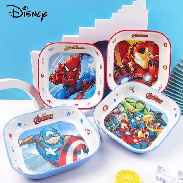Disney Marvel Spider-Man Cartoon Square Plate and Utensils Set - Food ...