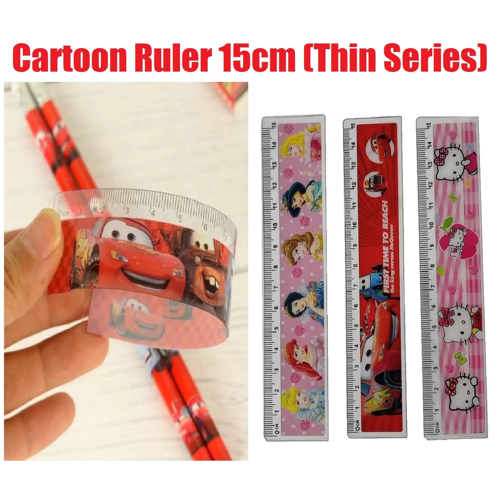 Cartoon Ruler 15cm Thin Series Ruler Stationery Kitty Princess Cars ...