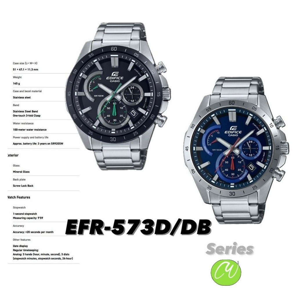 [CASIO EDIFICE EFR-573 SERIES] CASIO MEN STAINLESS STEEL CHONOGRAPH ...