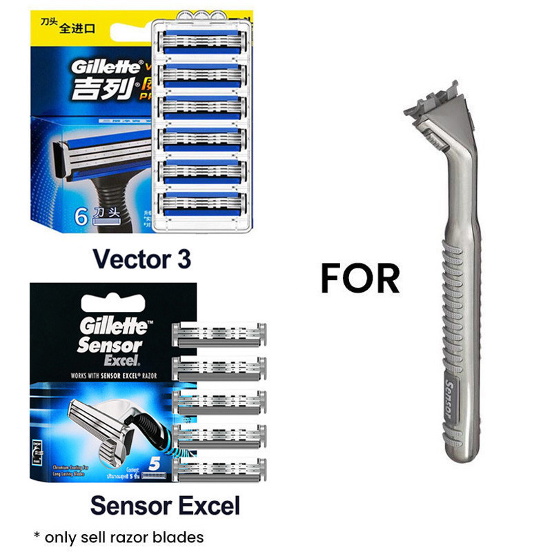 Gillette Sensor Excel Mens Razor Blades Double Edges Replacement Heads