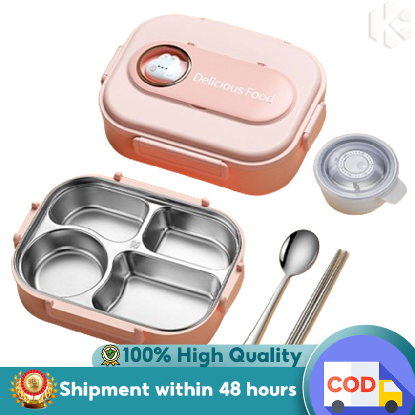 304 stainless steel four compartments heat preservation lunch box for ...