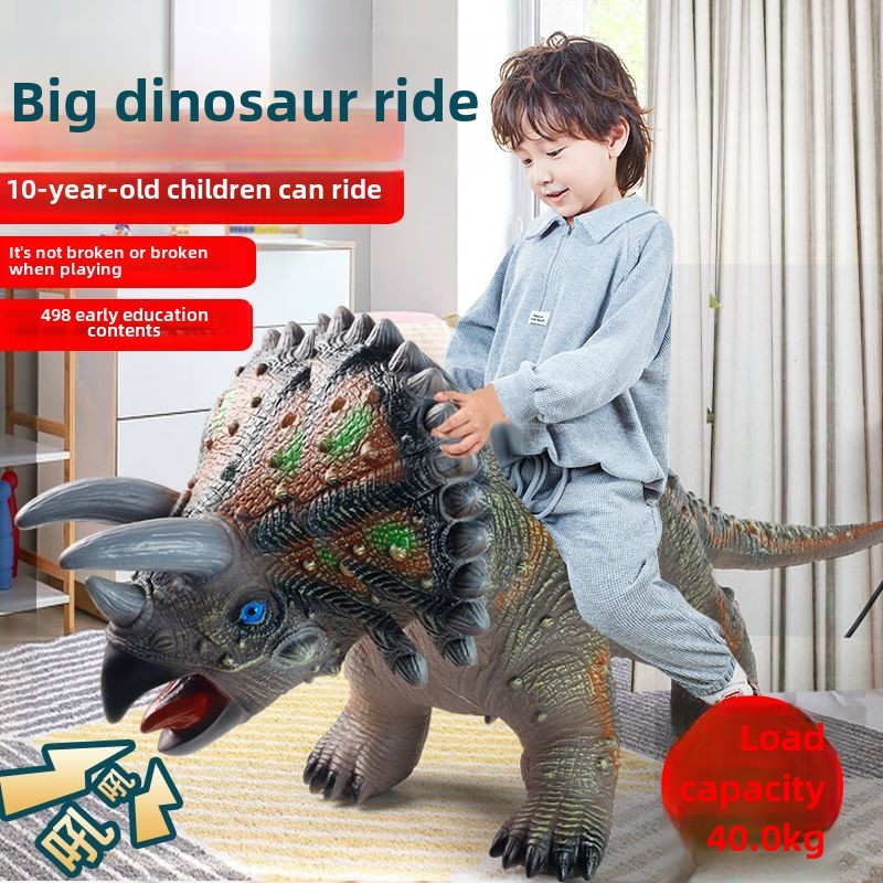Super Huge Dinosaur Mount Toy Children's Simulation Sound Soft Rubber ...