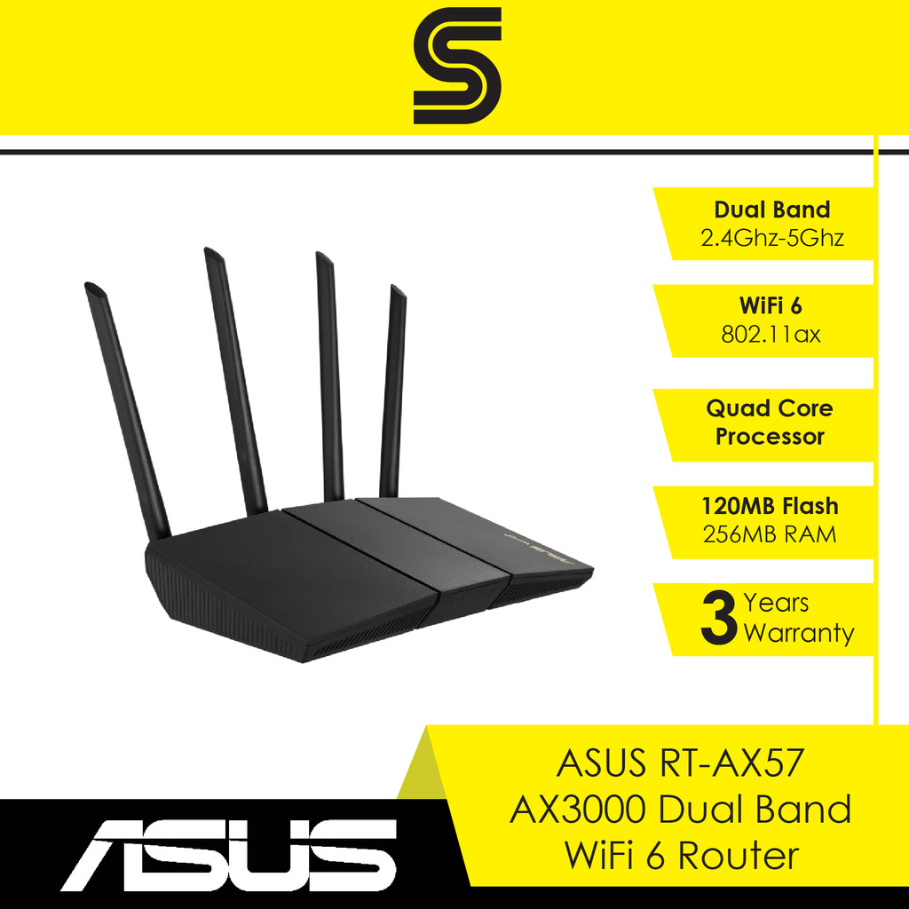 ASUS RT-AX57 AX3000 Dual Band WiFi 6 Router | Shopee Malaysia