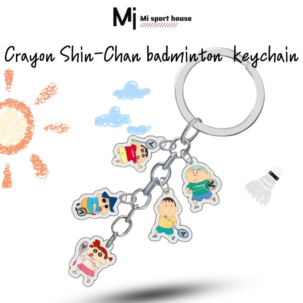 Crayon Shin-Chan Badminton Rantai Kunci Gantungan Kunci Keychain [Mi ...
