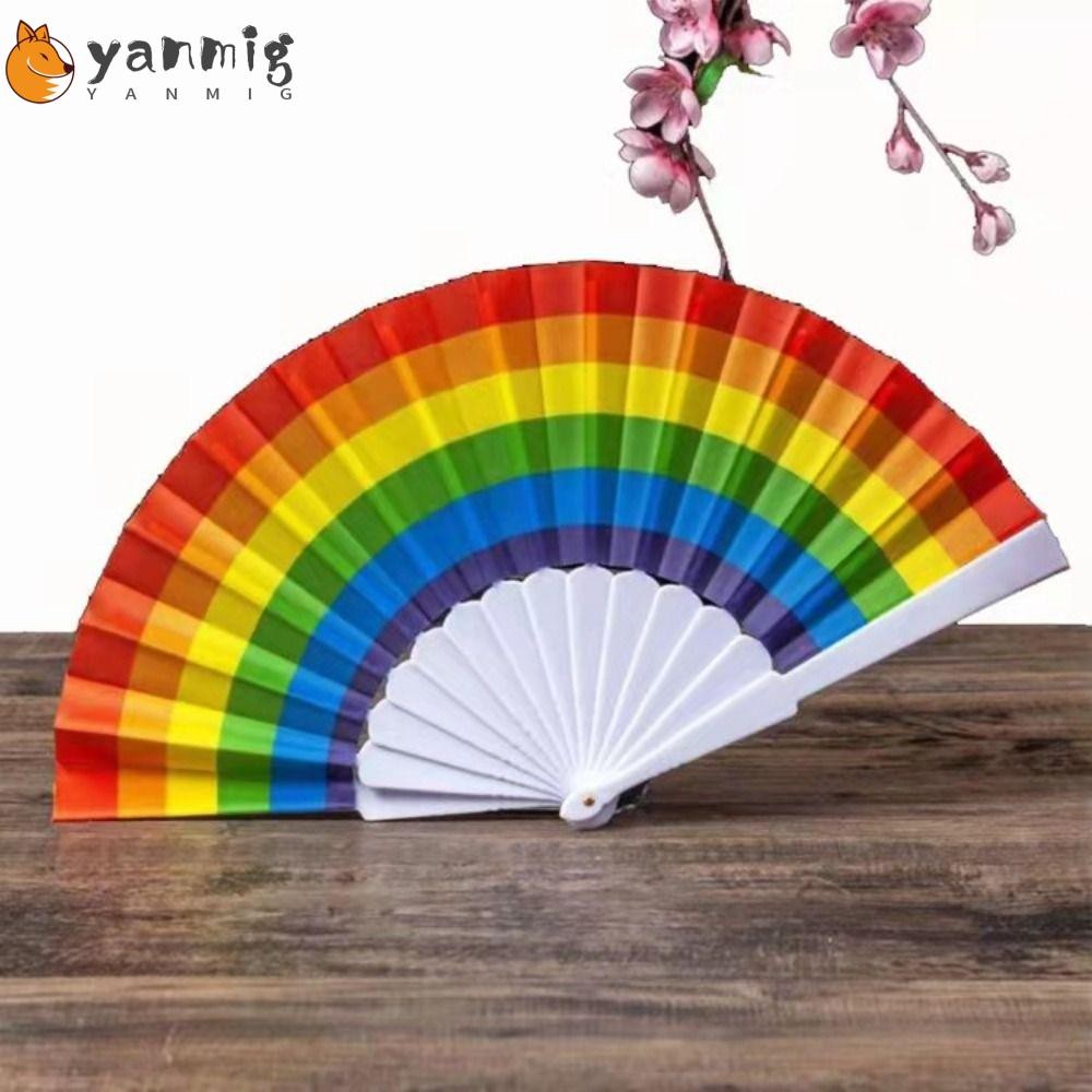 YANMIG Rainbow Fan, Rainbow Fan Folding Kindergarten Fan, Folding ...