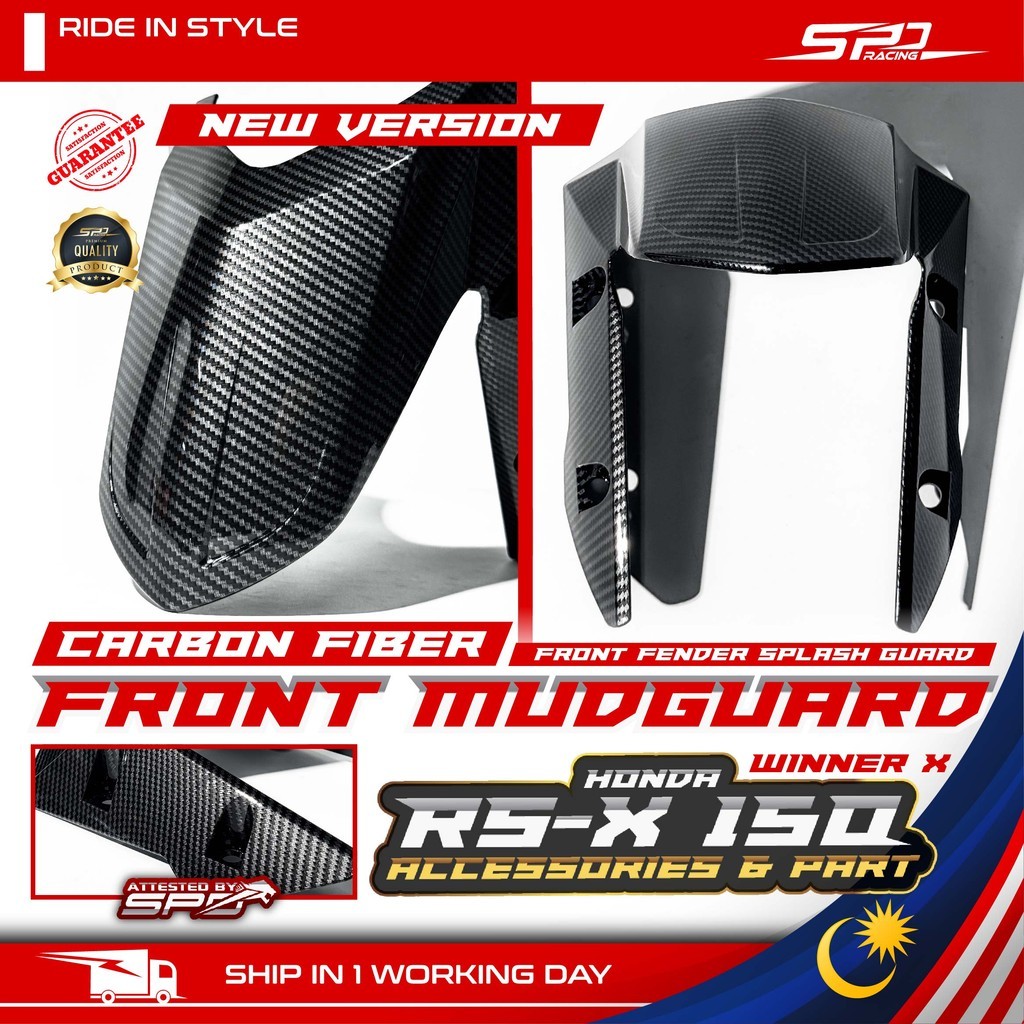 Mudguard Front Fender Splash Guard Depan Mad Guard Assy Carbon Fiber ...
