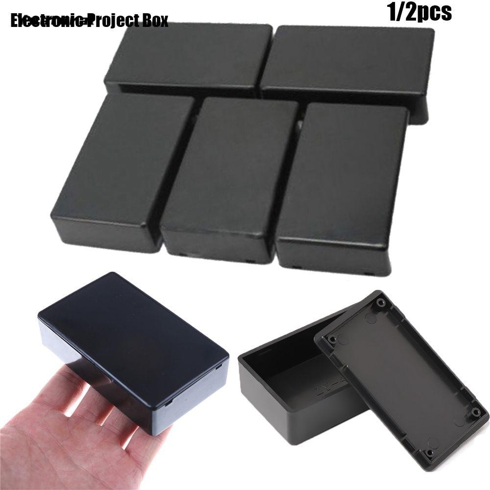 YNATURAL 1/2pcs Electronic Project Box Black ABS Plastic DIY Instrument ...