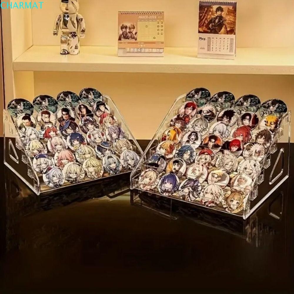 CHARMAT Ladder Display Rack, Badge Storage Rack Transparent Bar Stand ...