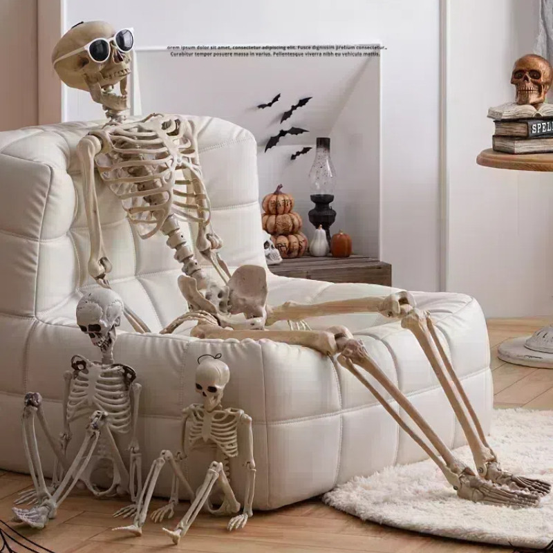 Realistic Human Skeleton Model Decor Scary Man Bone Halloween Party ...