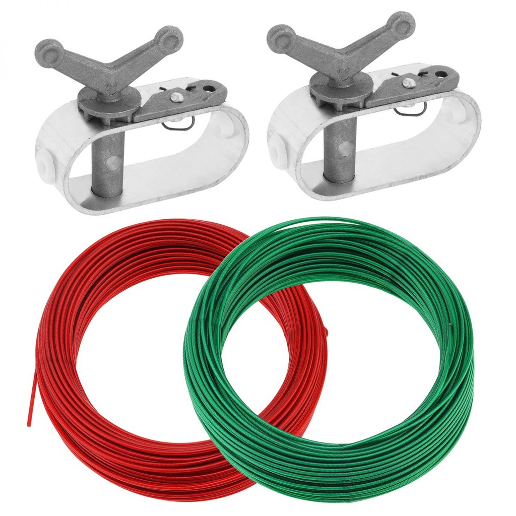 30m/100ft Red / Green Thickness 2.2mm PVC Coated Wire Rope Kit for ...
