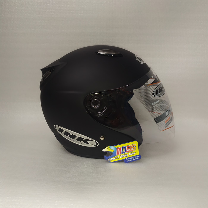 HITAM Ink Centro Plain Solid Black Doft Helmet | Halfface | Original ...