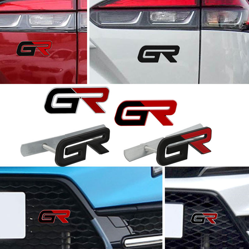 3D Metal GR Emblem Car Front Grille Badge Sticker Rear Trunk Decal ...