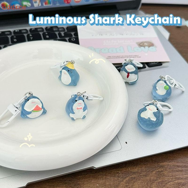 [dddxce] Cute Cartoon Luminous Shark Keychain High Quality Animals ...