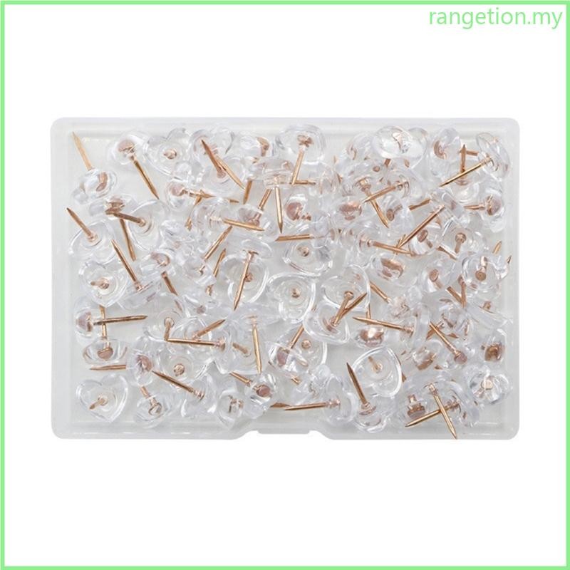 RAN Transparent Push Pins 100 Pack Clear Map Tacks with Metal Points ...
