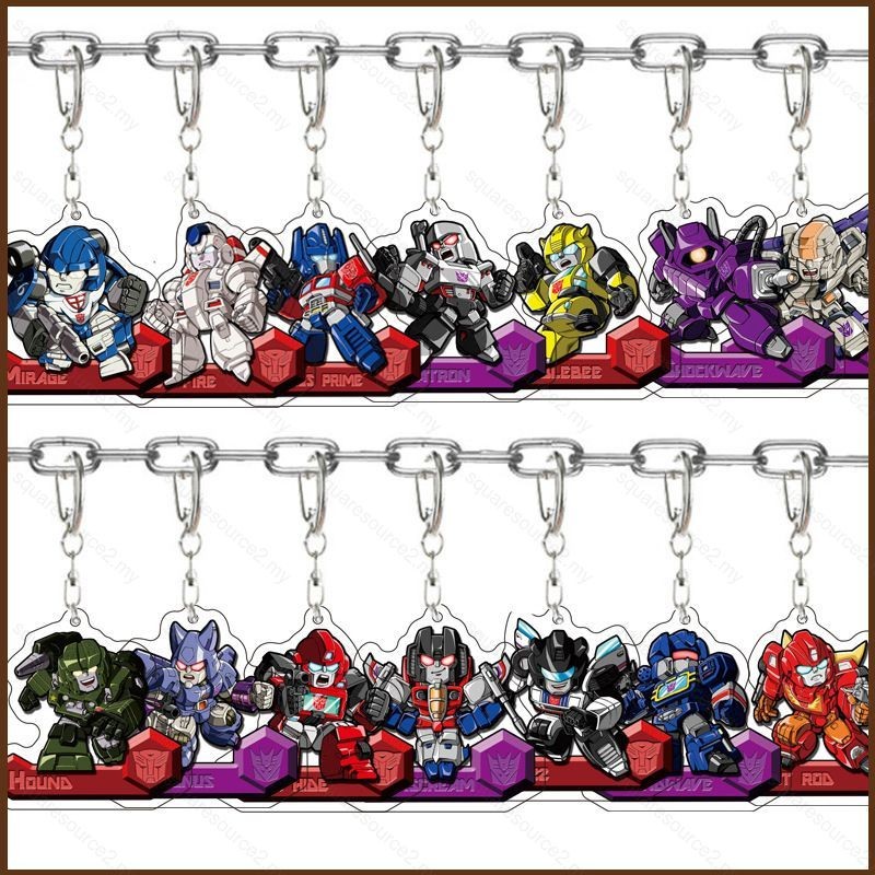 SQ2 Transformers Autobots Optimus Prime Bumblebee Megatron acylic key ...