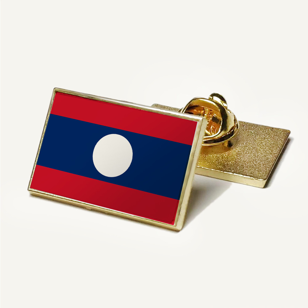 Lao national flag brooch metal badge flag chest badge | Shopee Malaysia