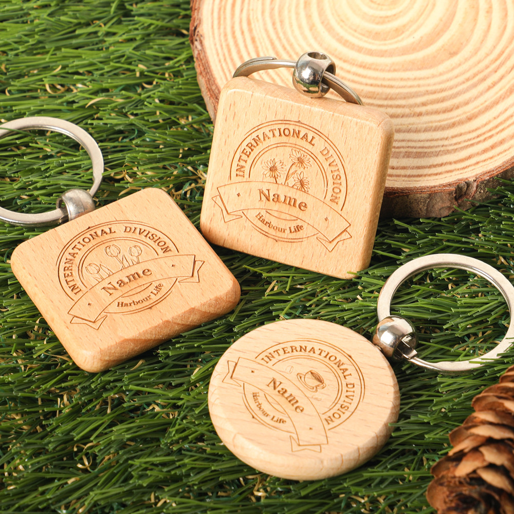 Personalised Wooden Custom Keychain Custom Name Keychain | Customised ...