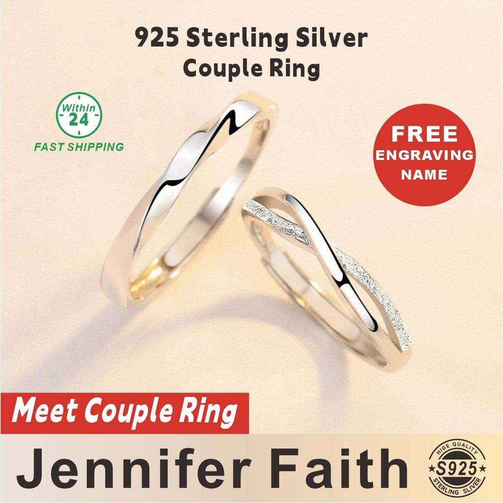 JF Meet Couple Ring 925 Silver Cincin - 遇见 925 纯银 情侣戒指 - Non-Fade High ...