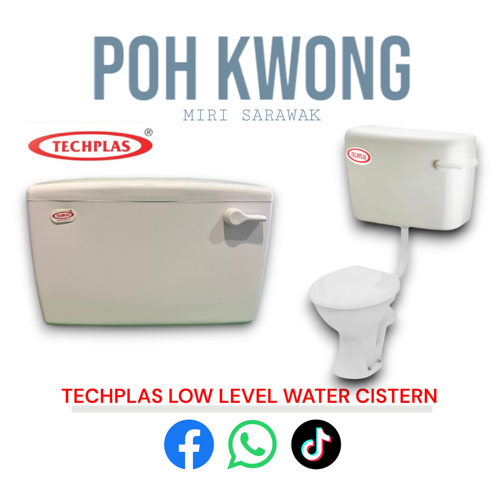 TECHPLAS Low Level White Water Cistern Tandas Kotak Jamban Kotak Duduk ...