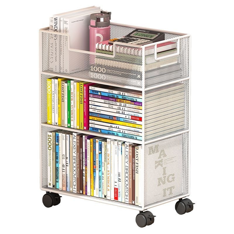 Bookshelf Floor-to-ceiling shelf Movable book storage cabinet under ...