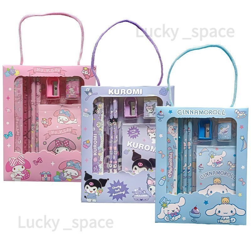 Kids Stationery Set Spiderman Labubu Pencils Ruler Notebook Eraser ...