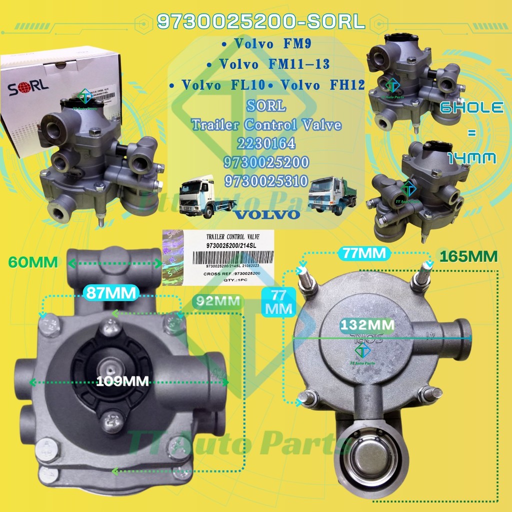 Trailer Control Valve For Volvo FH12 | FL10 | FM9 | FM11 | FM12 | FM13 ...
