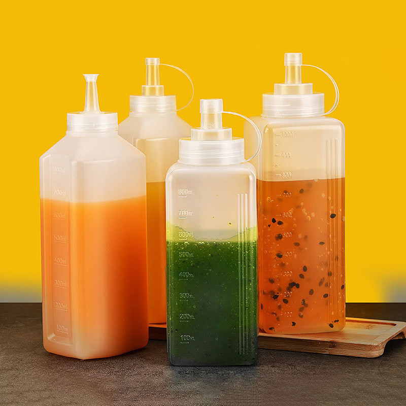 800ml 1000ml Large Square Sauce Squeeze Condiment Bottle Tube Botol Sos ...