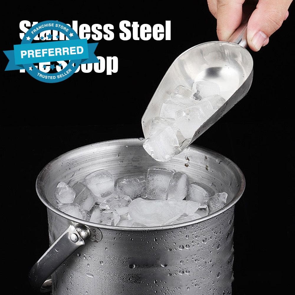 Stainless Steel Ice Scoop Ice Cube Crushed Shovel Candy Kitchen Sugar ...