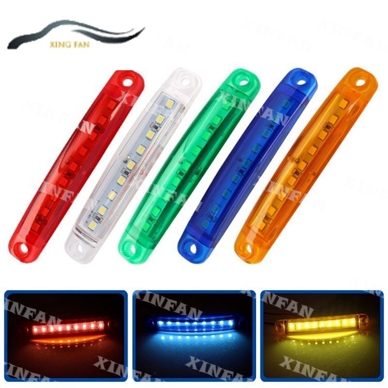 XF 1 pieces 9 LED Car Truck Side Warning Light Signal Lamp 12-24V Waterproof Auto Trailer Van ...