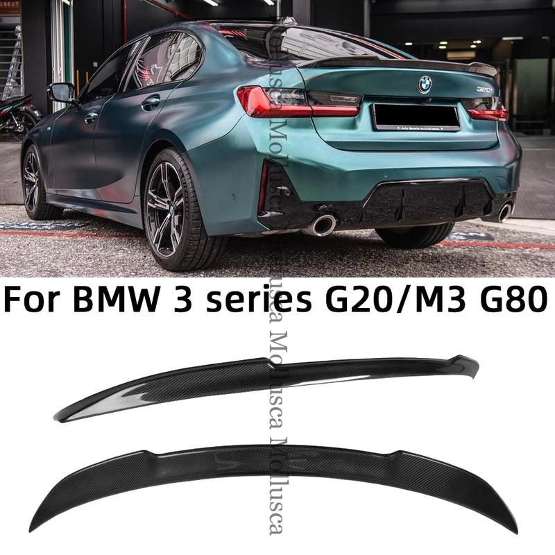 For BMW 3 Series G20 G28&M3 G80 CS Style Carbon fiber Rear Spoiler ...