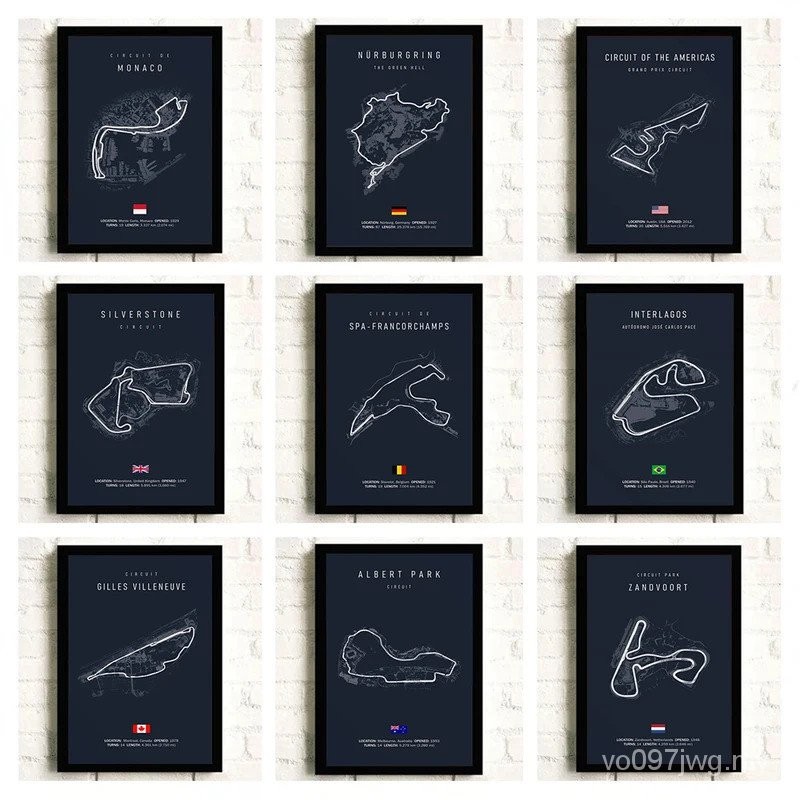 Formula 1 Imola Monaco Track Circuit Wall Art Posters World Formula ...