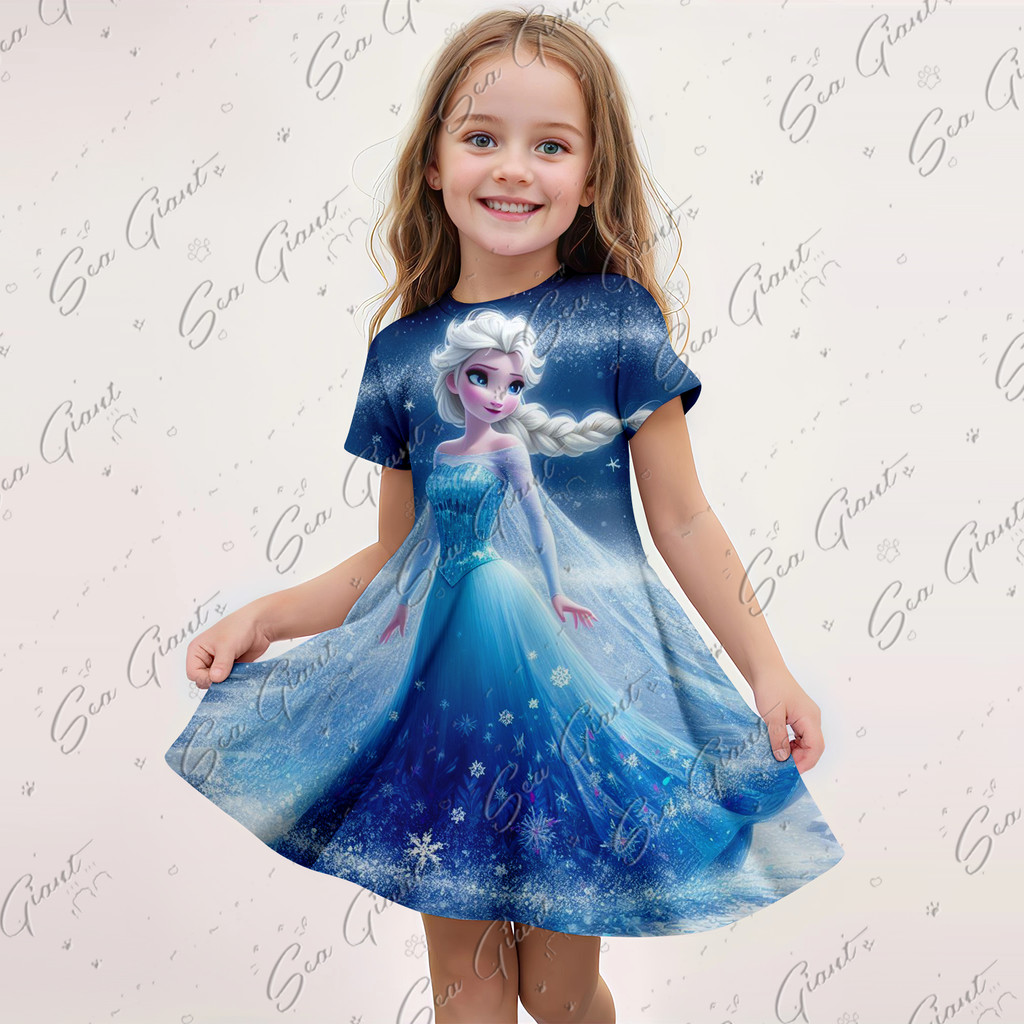 Queen Elsa women's cartoon costume 3D printed comic "Frozen" 2024 ...
