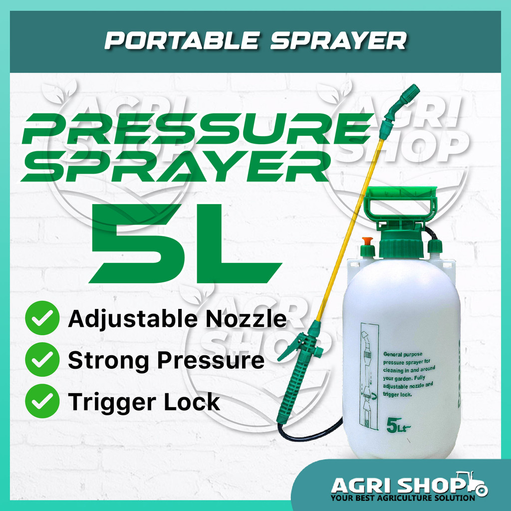 Agrishop 5L Portable Sprayer Manual Pressure Pump | Penyembur Tekanan ...