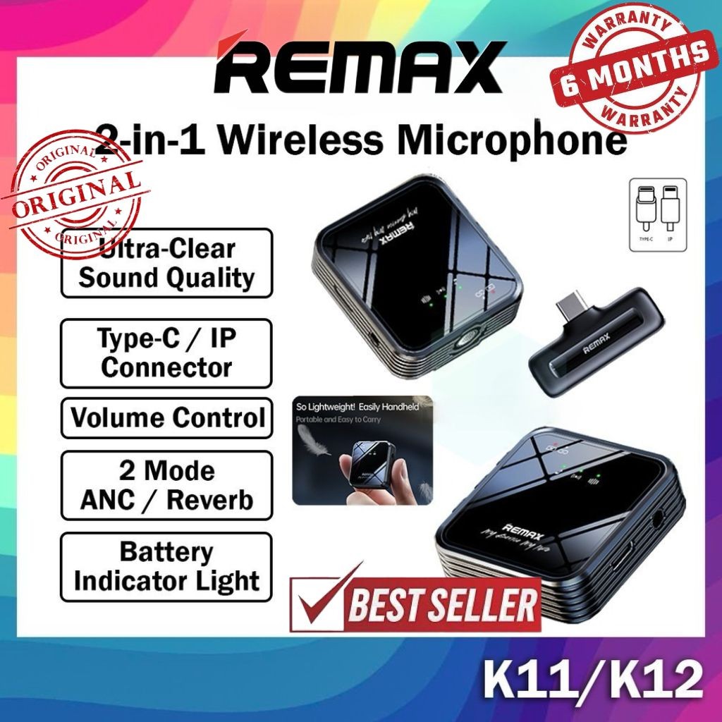 Remax K11 Wireless Microphone ANC HD Sound Mic Livestream Type-C IP ...
