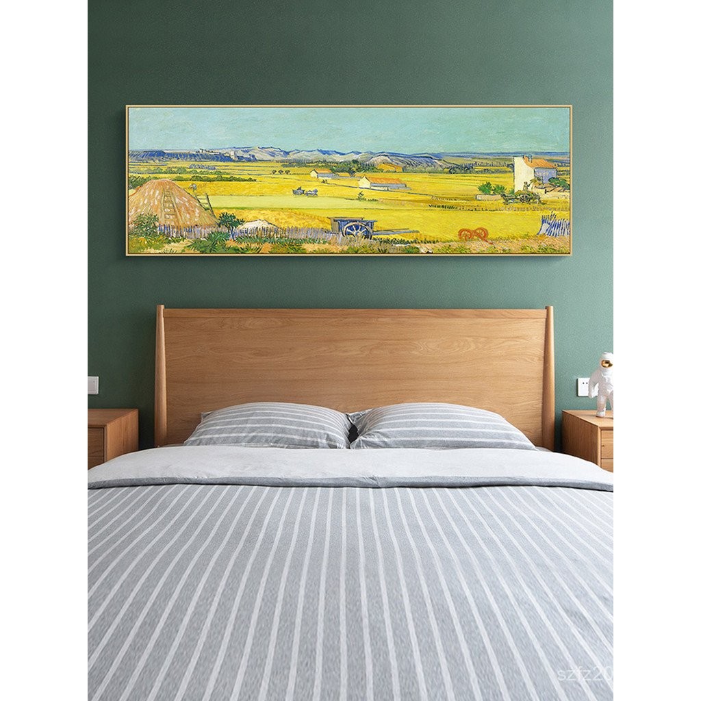 Lukisan Hiasan Dinding Seni Tepi Katil Harvest Van Gogh Sofa Latar ...