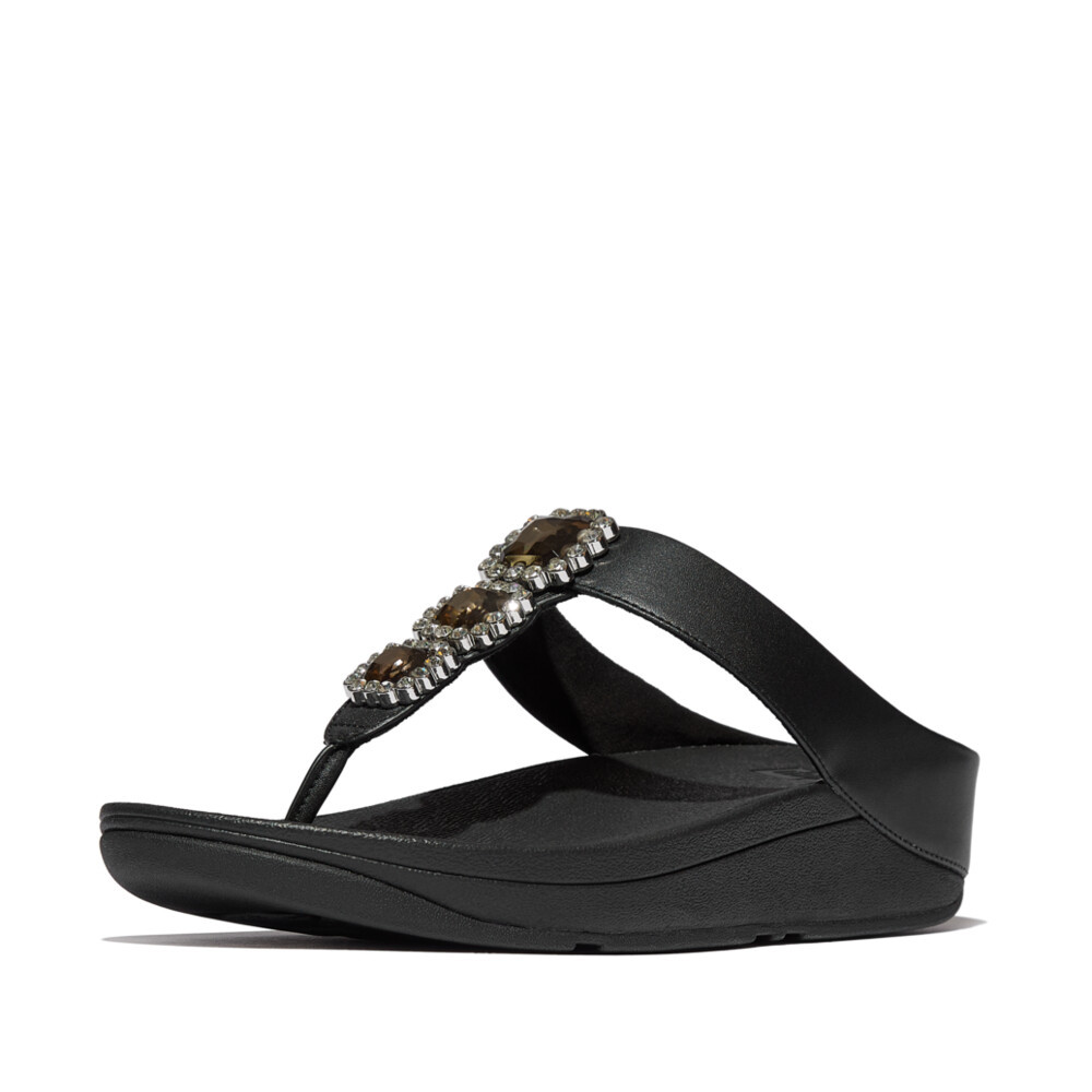 FitFlop FINO Crystal-Jewel Toe-Post Sandals - Black (E1K-001) | Shopee ...