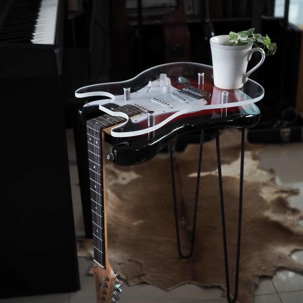 Made in Thailand Fender Stratocaster Full-Body Coffee Table Side (by Resurf) Center Of Jari ...