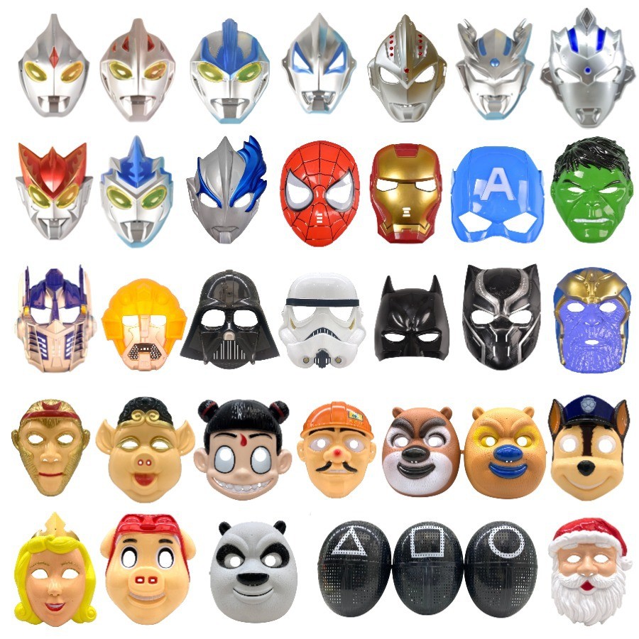 Children Cartoon Anime Mask Ultraman Spiderman Rabu Cloth Mask ...