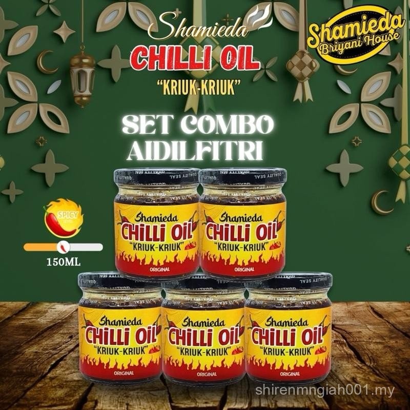 SHAMIEDA [SET RAYA 5 BOTOL] Crunchy Chili Oil Original - Bottle Pack ...