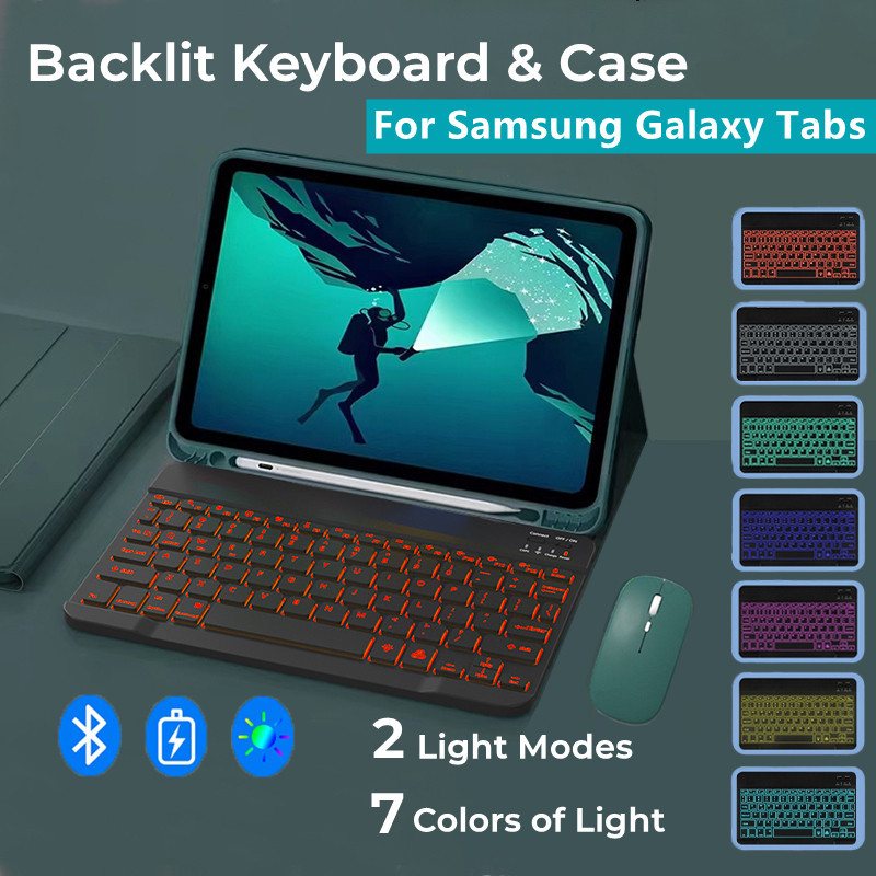 NIXXOS Leather Case with Backlit Keyboard LED 7 Light Colors Built-in ...