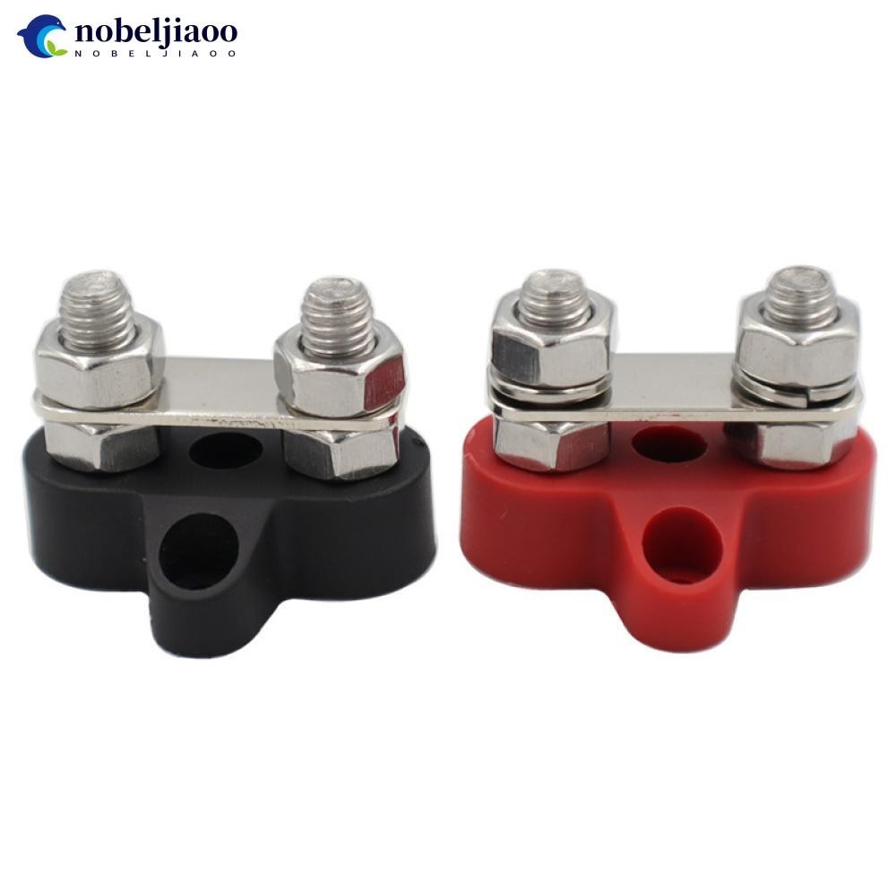 NOBELJIAOO M6 M8 DC 48V Terminal Block Stud Busbar Stud Positive Negative Junction Fixed Wiring ...