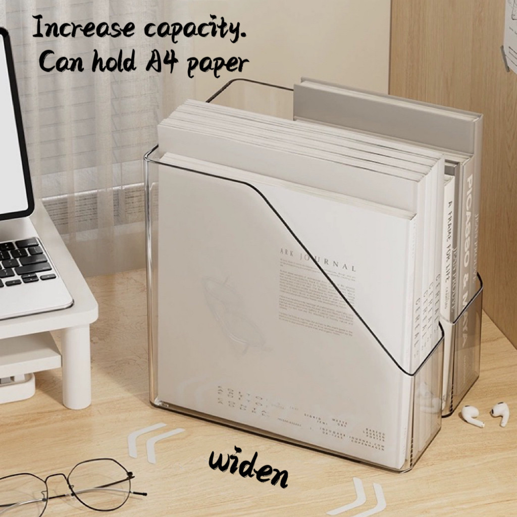 Transparent Bookstand Desktop File Organizer Acrylic A4 Paper Storage ...