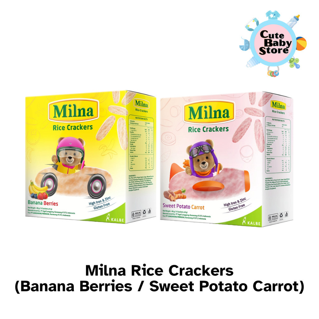 Milna Rice Cracker - Banana Berries/Sweet Potato Carrot (40g) | Shopee ...