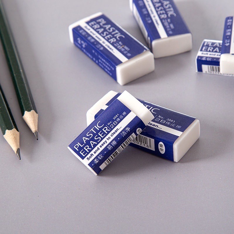 Kids 2B Eraser Writing Rubber Eraser White Plastic Eraser PVC Rubber ...