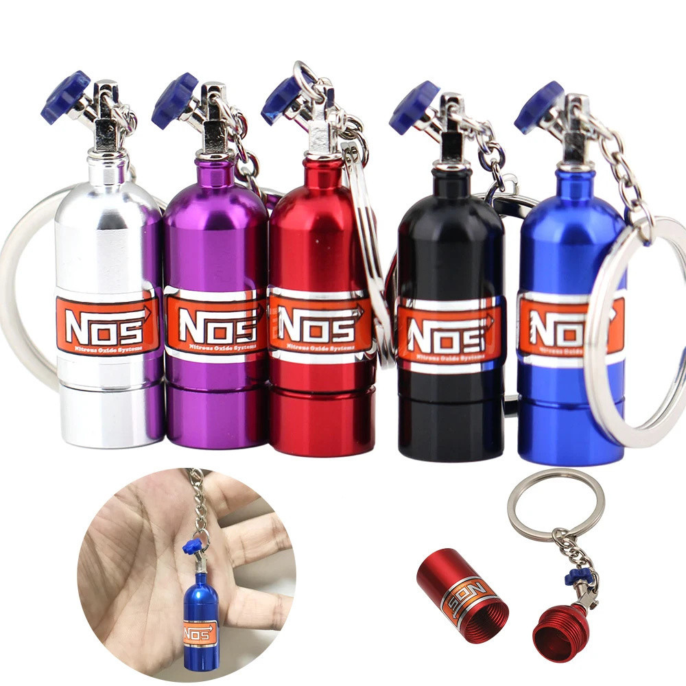 Creative Mini Nos Nitrogen Bottle Keychain Metal Detachable Car Key ...