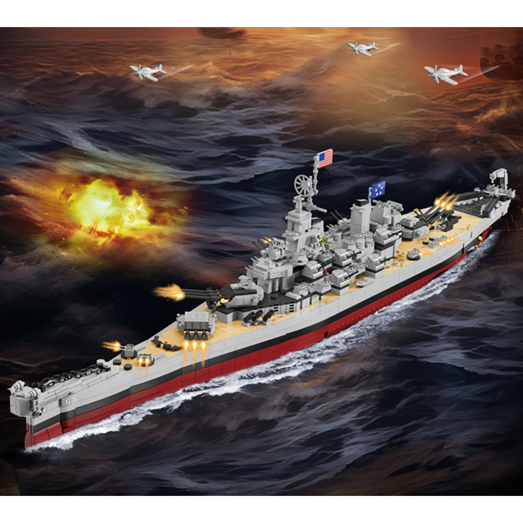 2228PCS MOC IOWA Class USS Missouri Battleship Model Toy Building Block ...