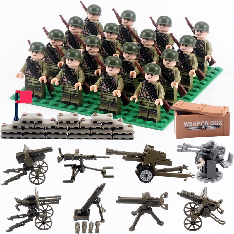 Boys' Favorite Toys - 16pcs WW2 Mini Figures Building Blocks Set with ...